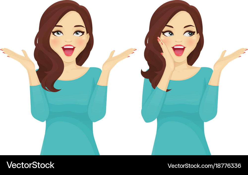 Surprised woman set Royalty Free Vector Image - VectorStock