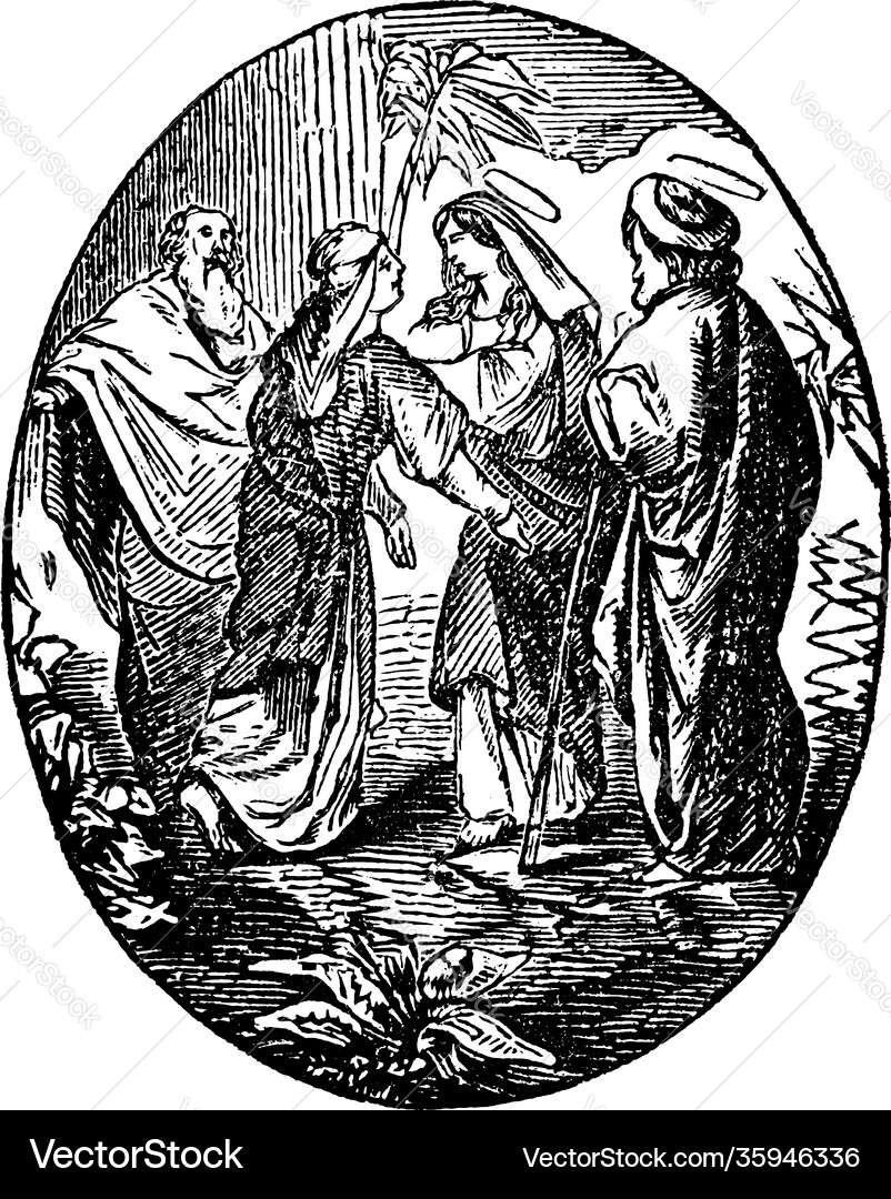 Vintage antique religious biblical drawing Vector Image