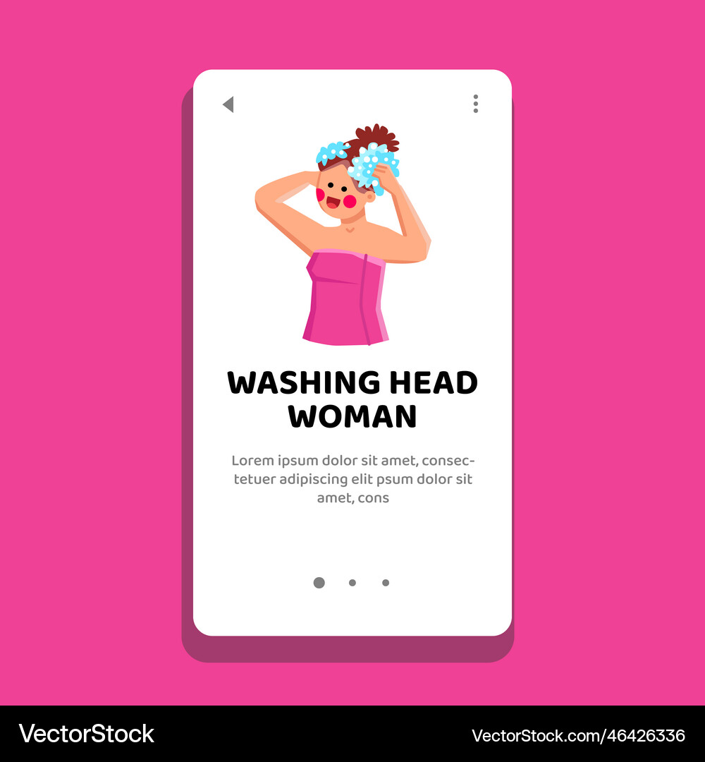 Washing head woman Royalty Free Vector Image - VectorStock