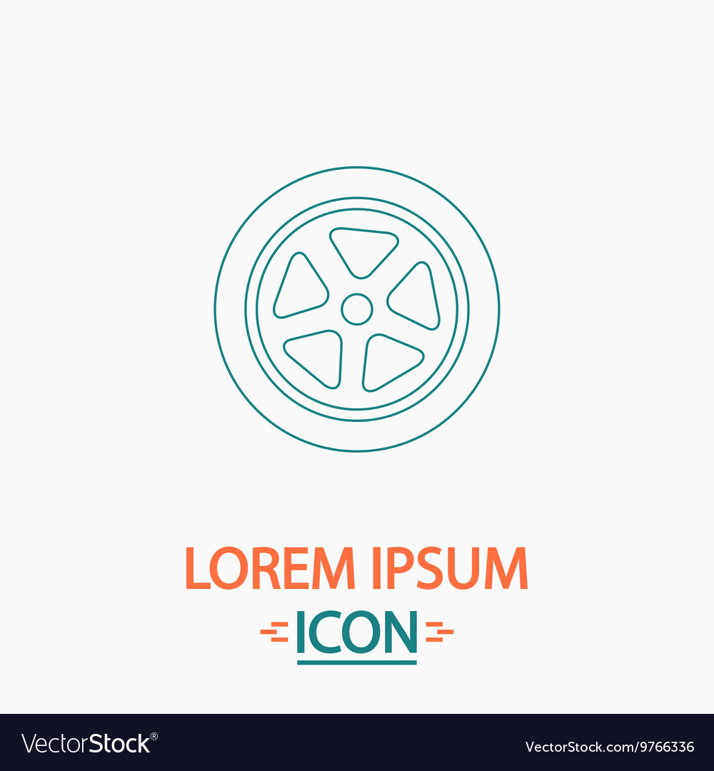 Wheel computer symbol Royalty Free Vector Image