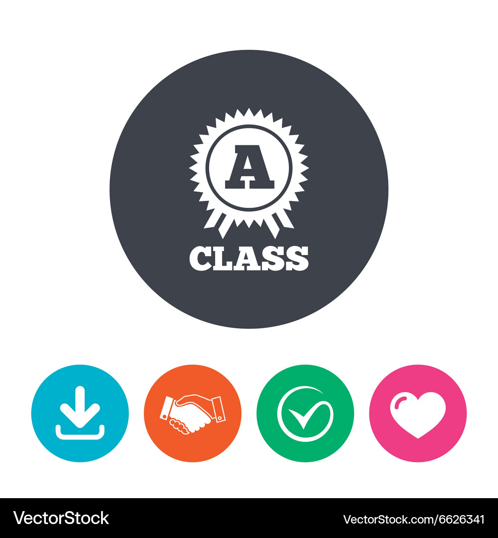 A-class award sign icon premium level symbol Vector Image