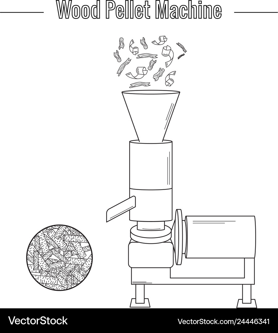A wood pellet production machine Royalty Free Vector Image