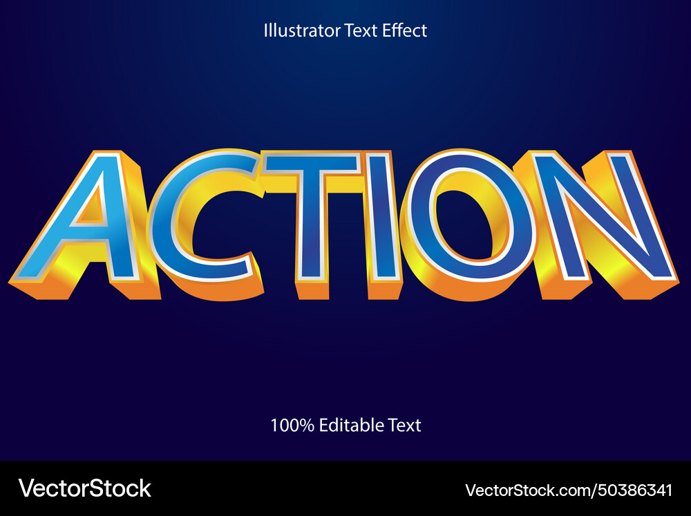 Action editable text effect Royalty Free Vector Image