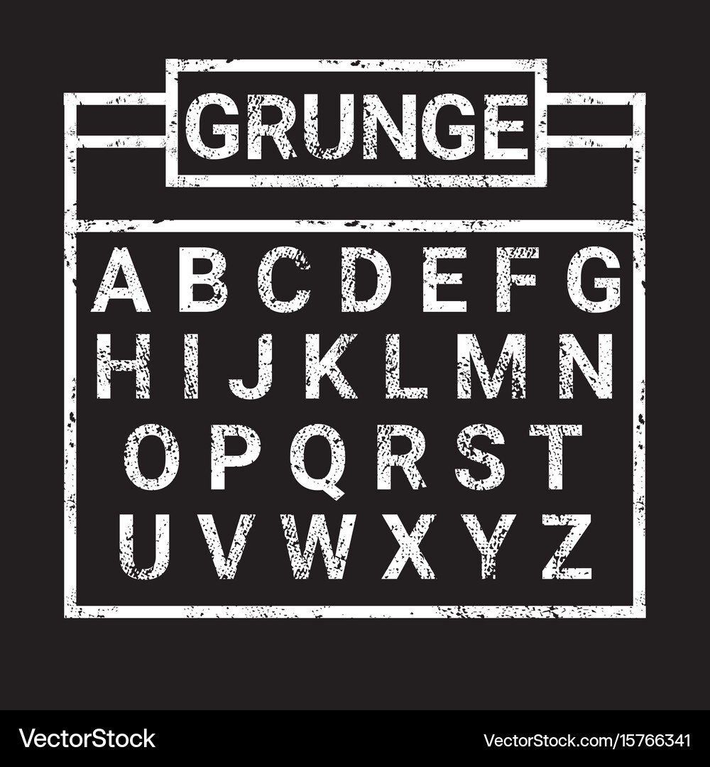 Alphabet grunge letters collection text lettering Vector Image