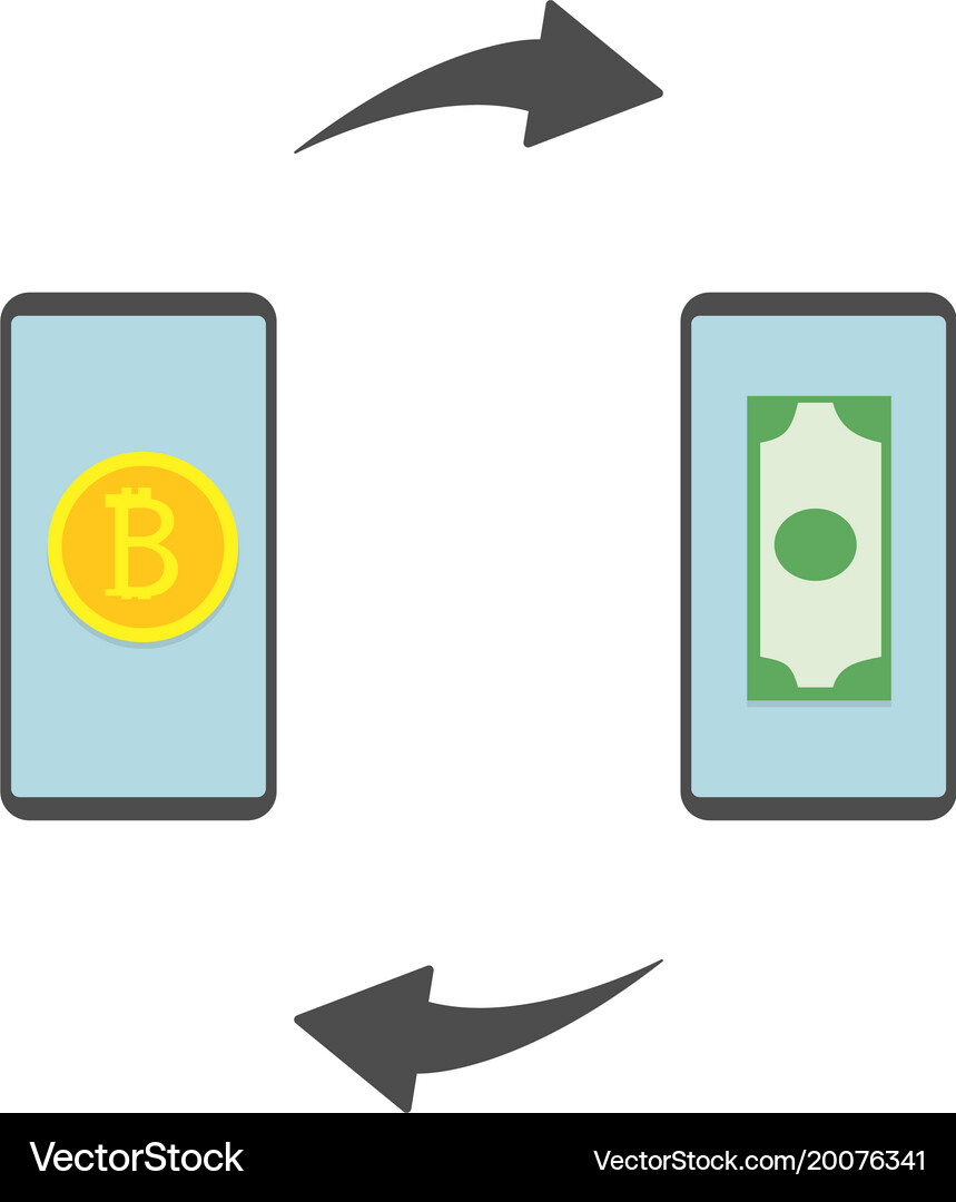 Bitcoin exchange exchange of digital currency Vector Image