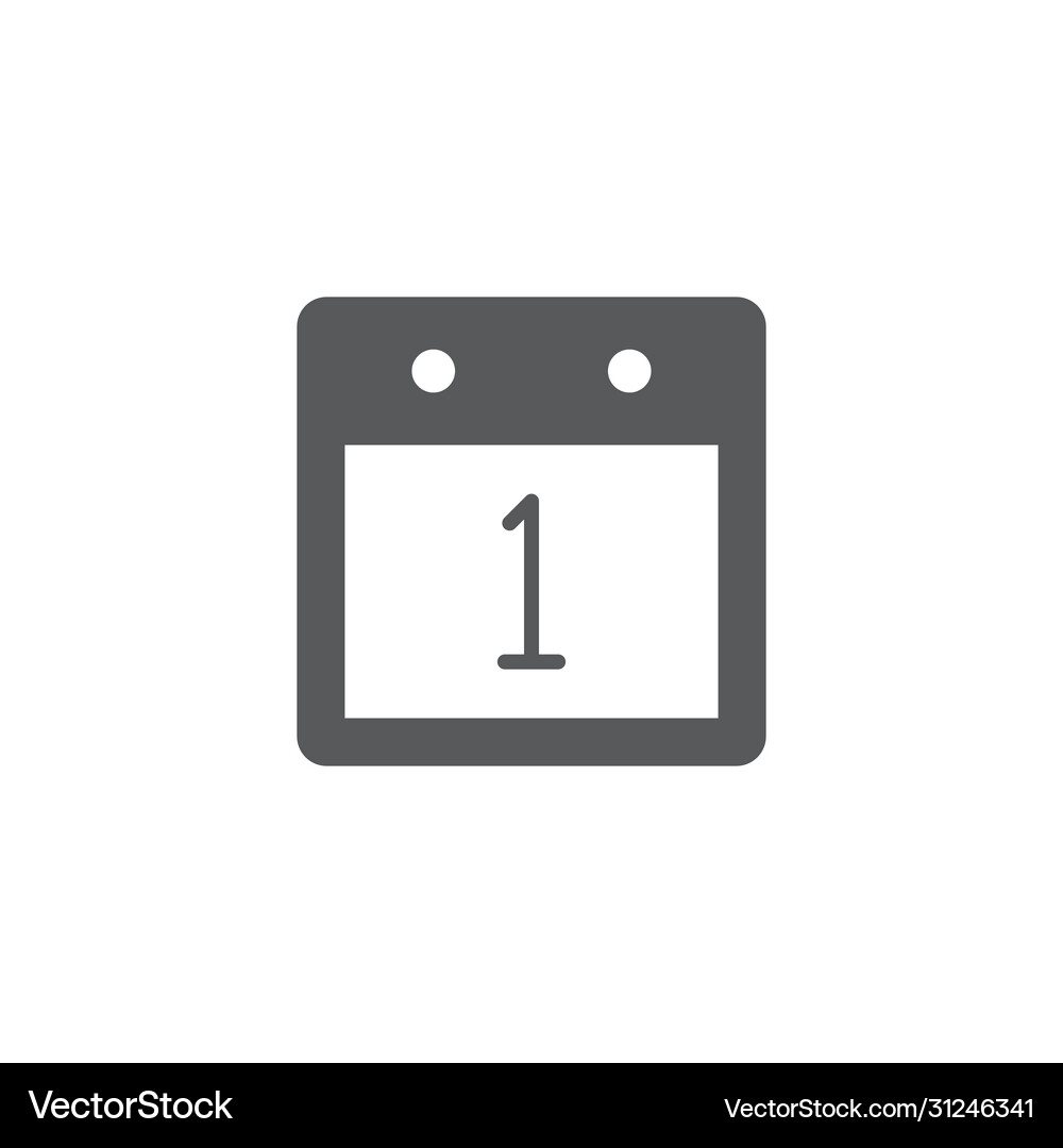 Calendar date day one icon symbol isolated Vector Image