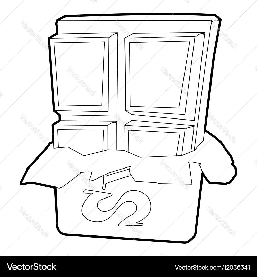Chocolate icon outline style Royalty Free Vector Image