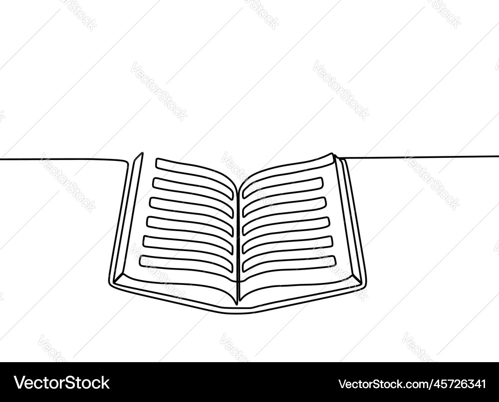 Continuous line drawing of book education theme Vector Image