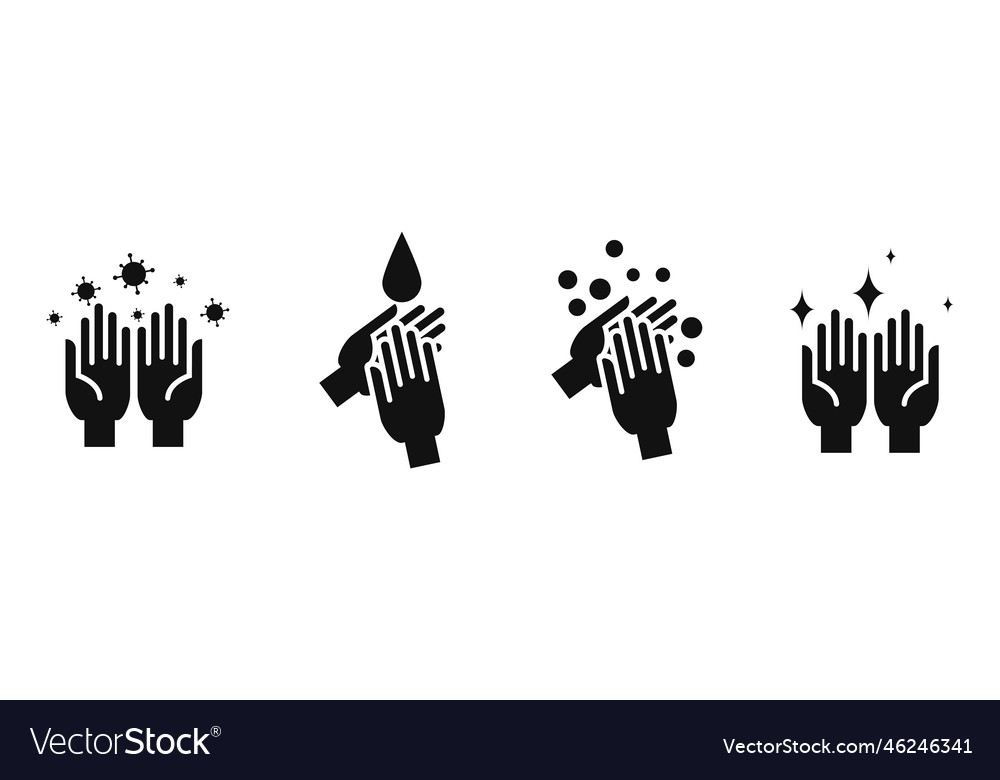 Hand Washing Steps Icon Hands Step Royalty Free Vector Image