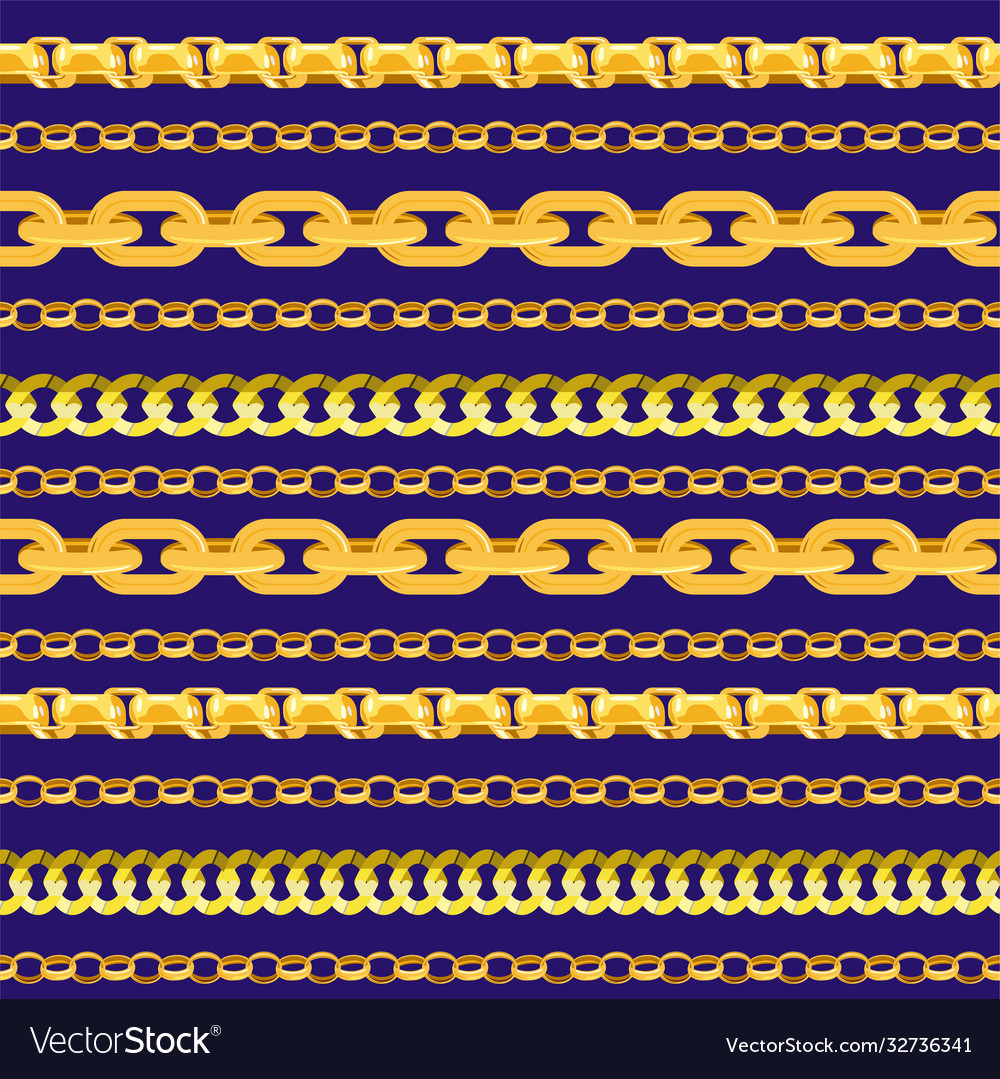 Horizontal chain seamless pattern gold chains Vector Image