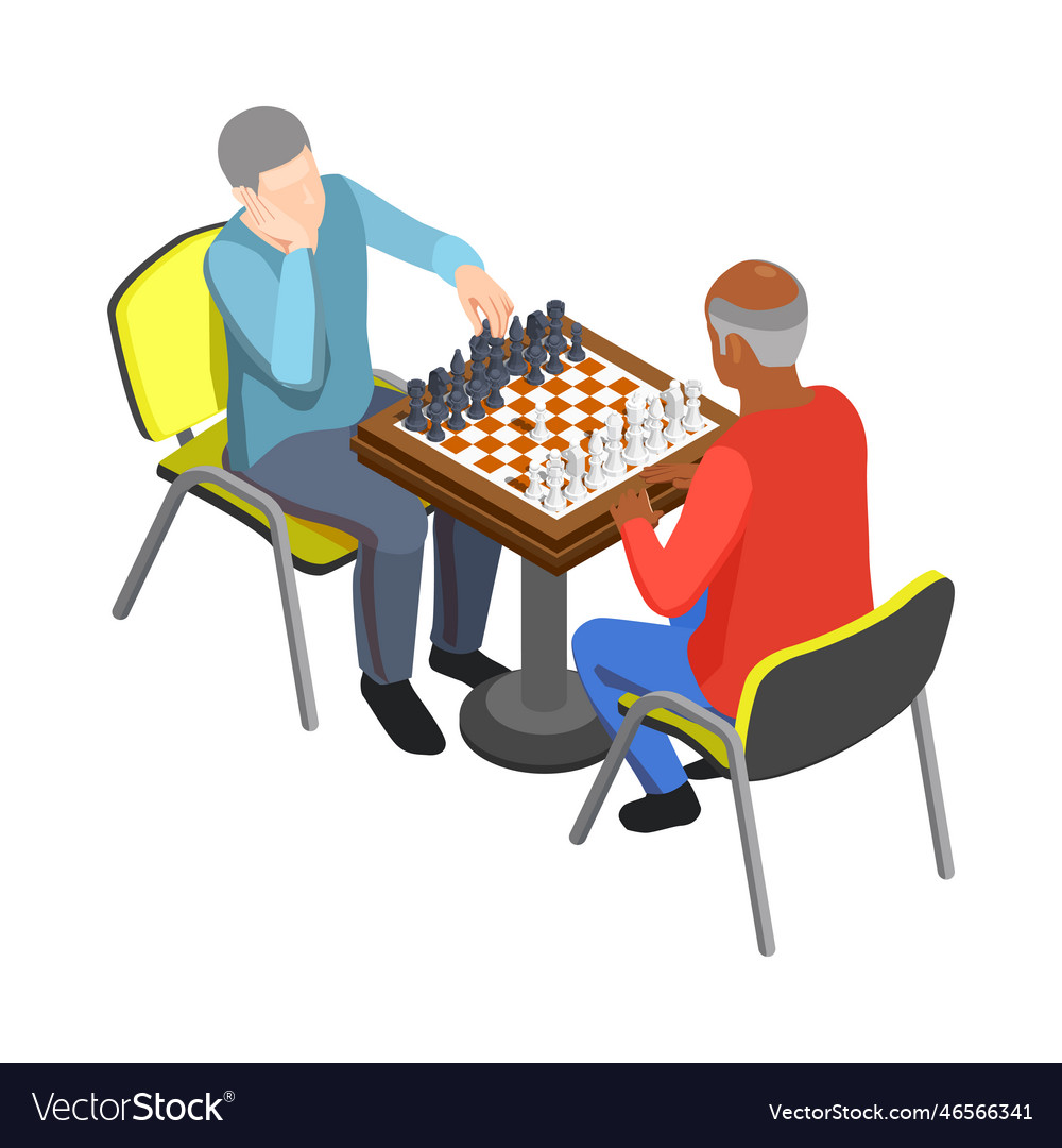 Isometric elderly men Royalty Free Vector Image