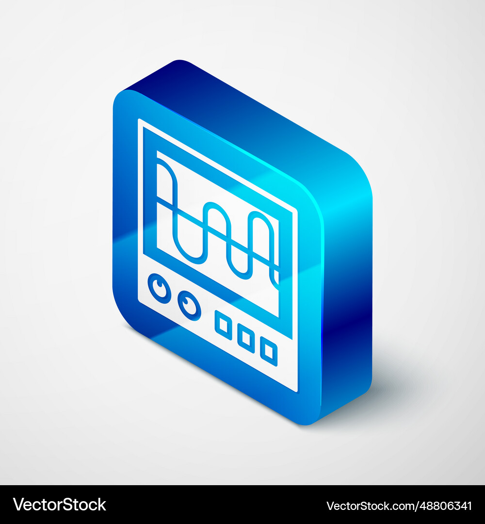 Isometric oscilloscope measurement signal wave Vector Image
