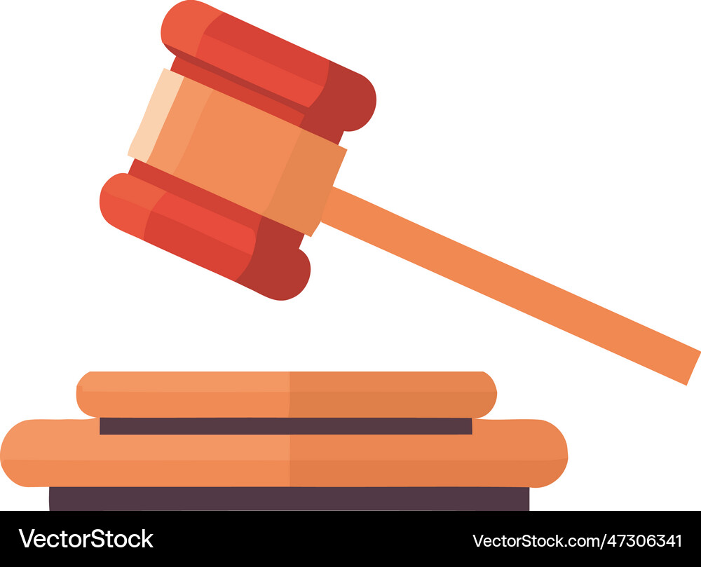 Justice served with gavel and law Royalty Free Vector Image