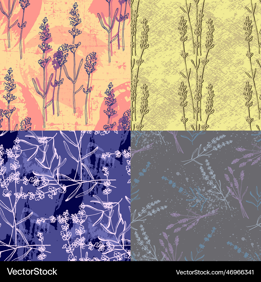 Lavender seamless pattern Royalty Free Vector Image