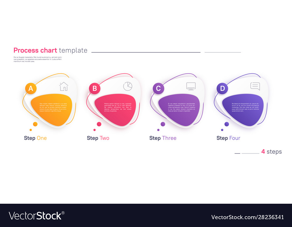 Process chart infographic template Royalty Free Vector Image
