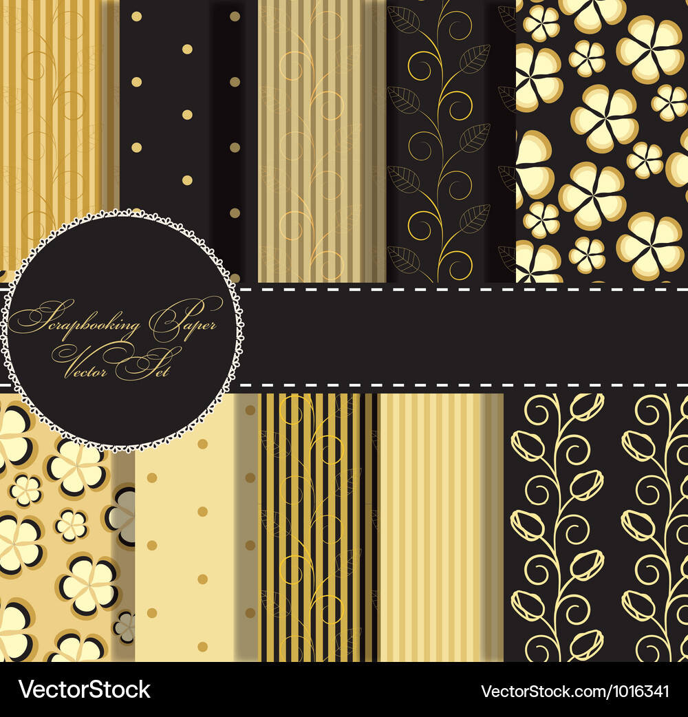 Set beautiful gold and black paper Royalty Free Vector Image