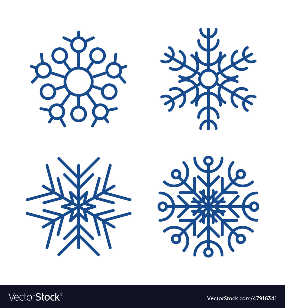 Snowflakes winter collection Royalty Free Vector Image