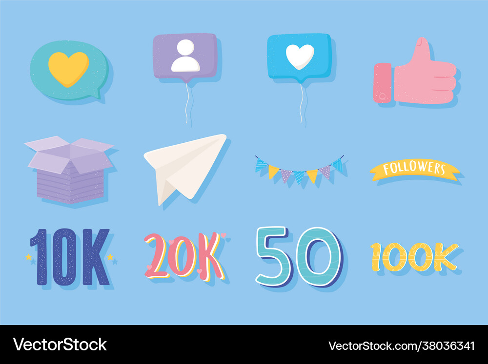 Social media followers Royalty Free Vector Image