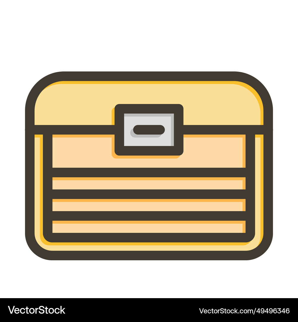 Chest thick line filled colors icon for personal Vector Image