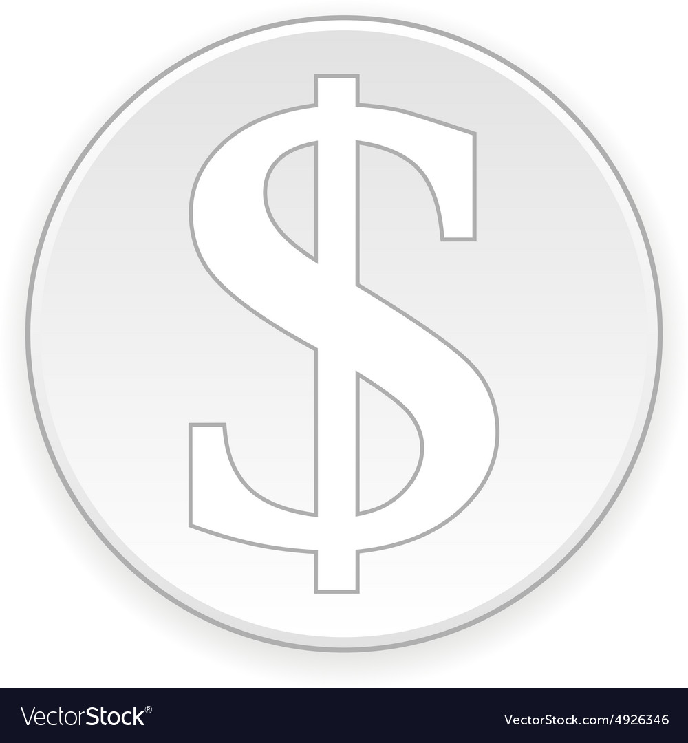 Dollar button Royalty Free Vector Image - VectorStock