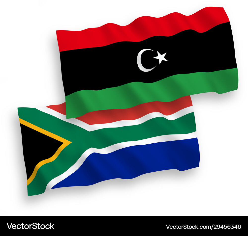 Flags libya and republic south africa Royalty Free Vector