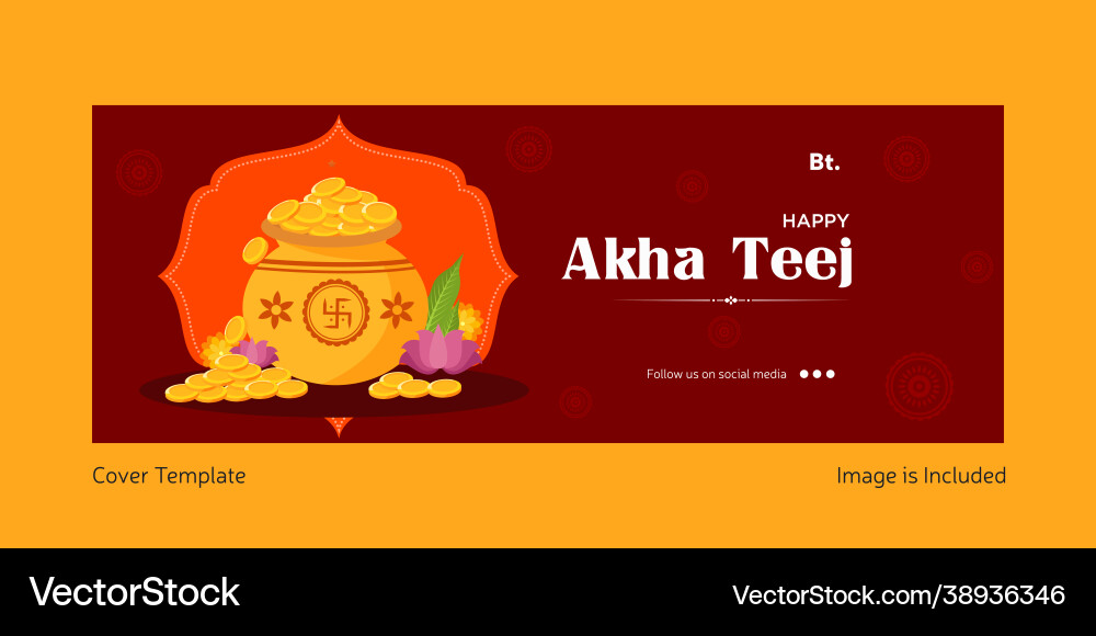 Happy akha teej cover page Royalty Free Vector Image