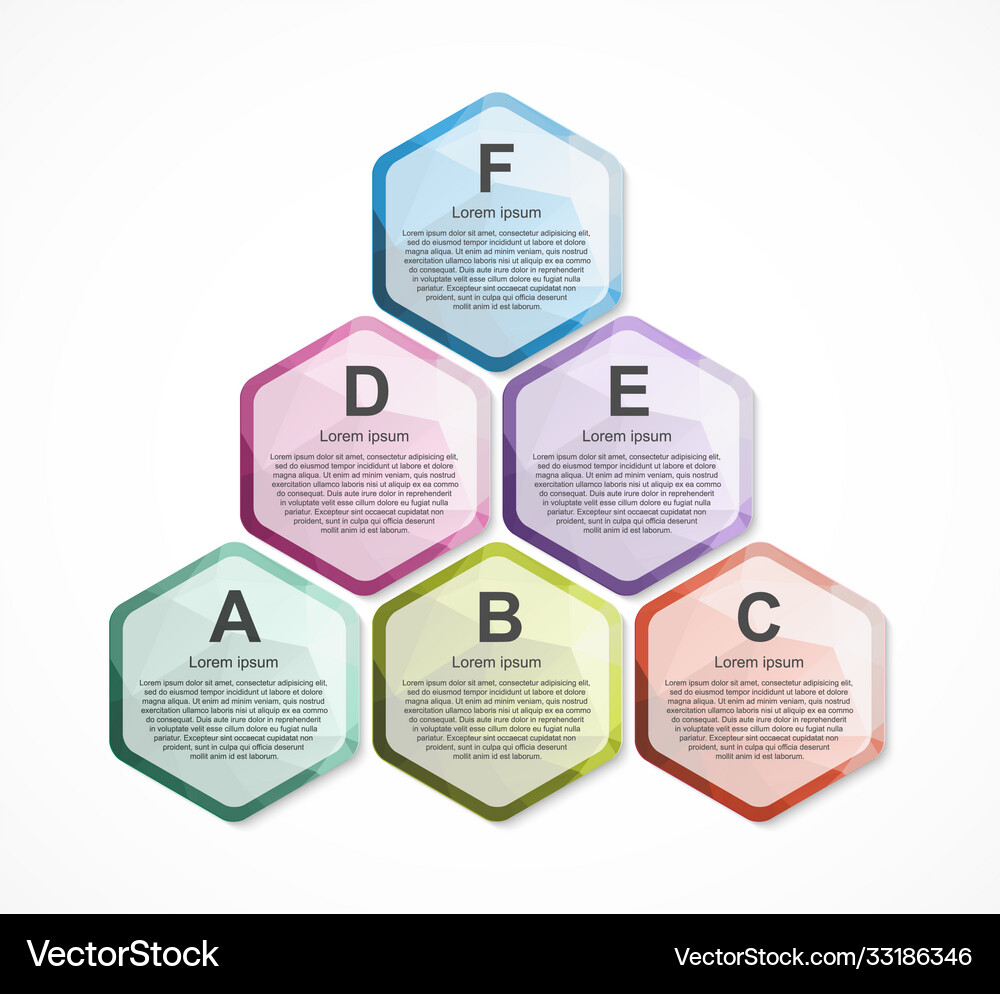 Hexagon options infographics template Royalty Free Vector