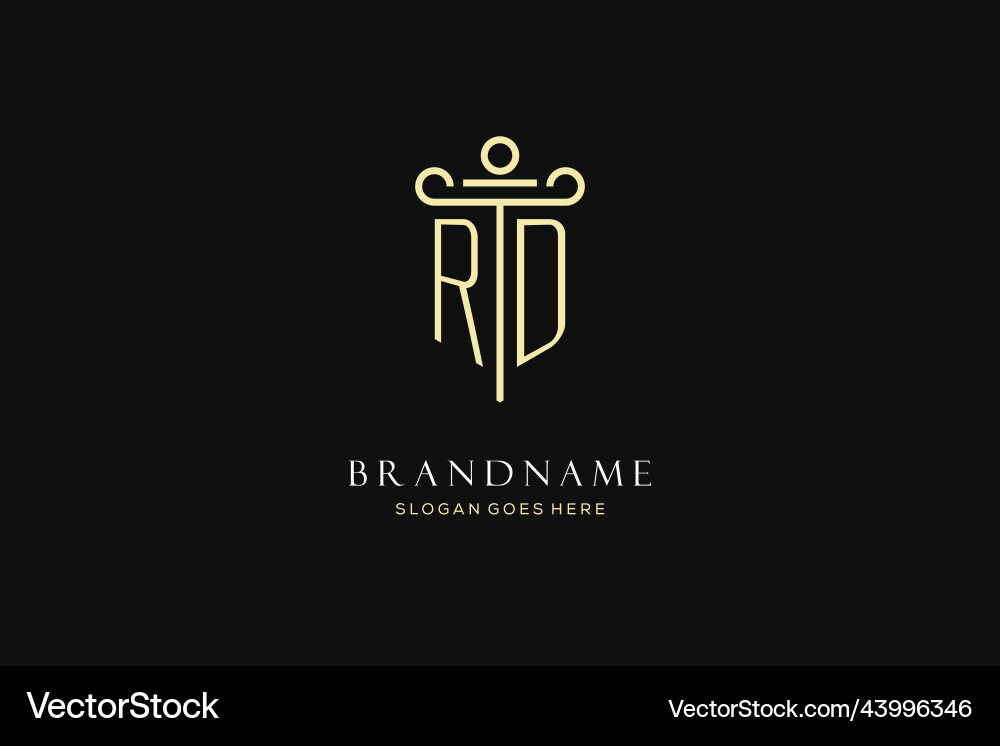 Luxury modern monogram rd logo for law firm Vector Image
