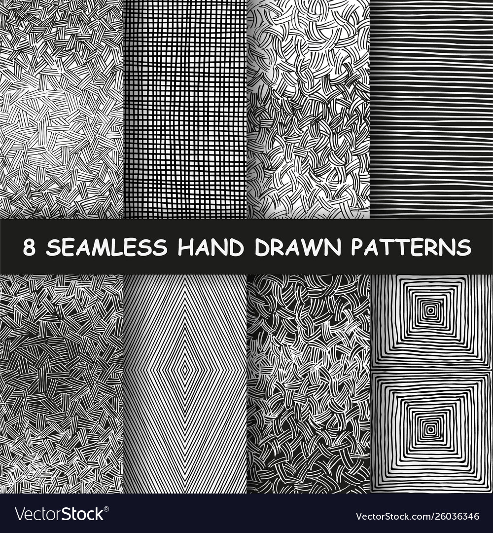 Seamless hand drawn pattern Royalty Free Vector Image