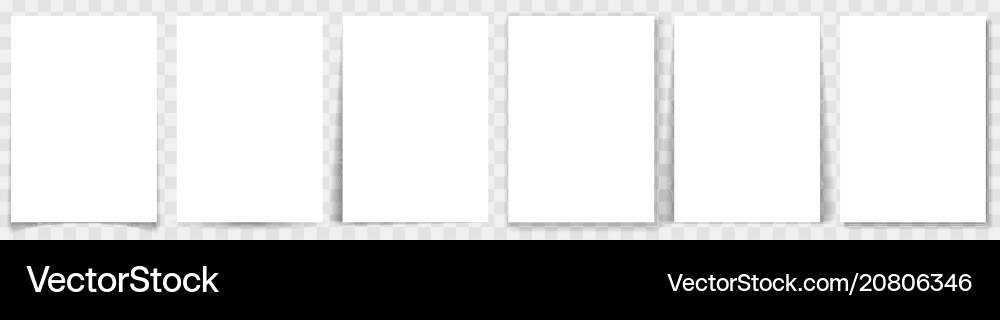Set of paper effect with transparent realistic Vector Image