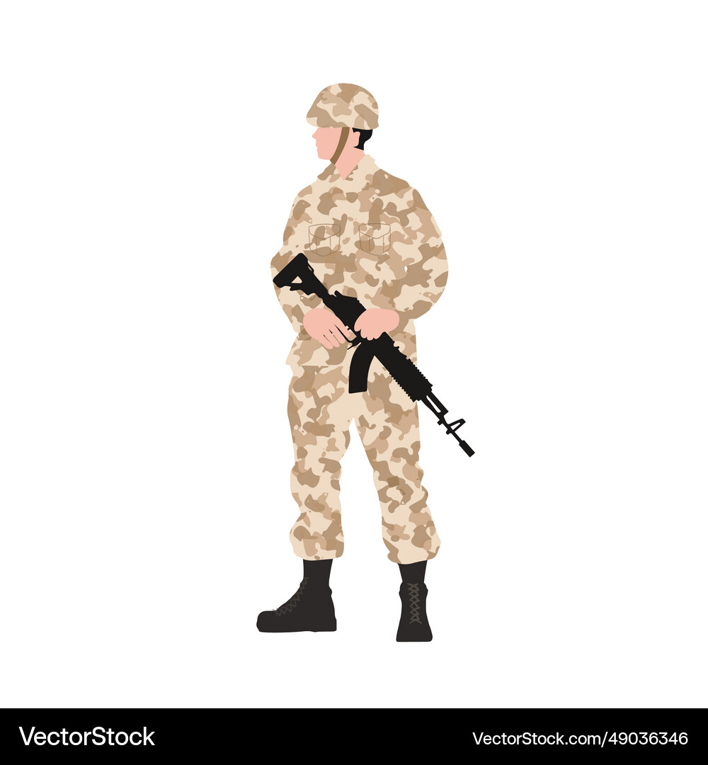 Set with male soldier on white background Vector Image