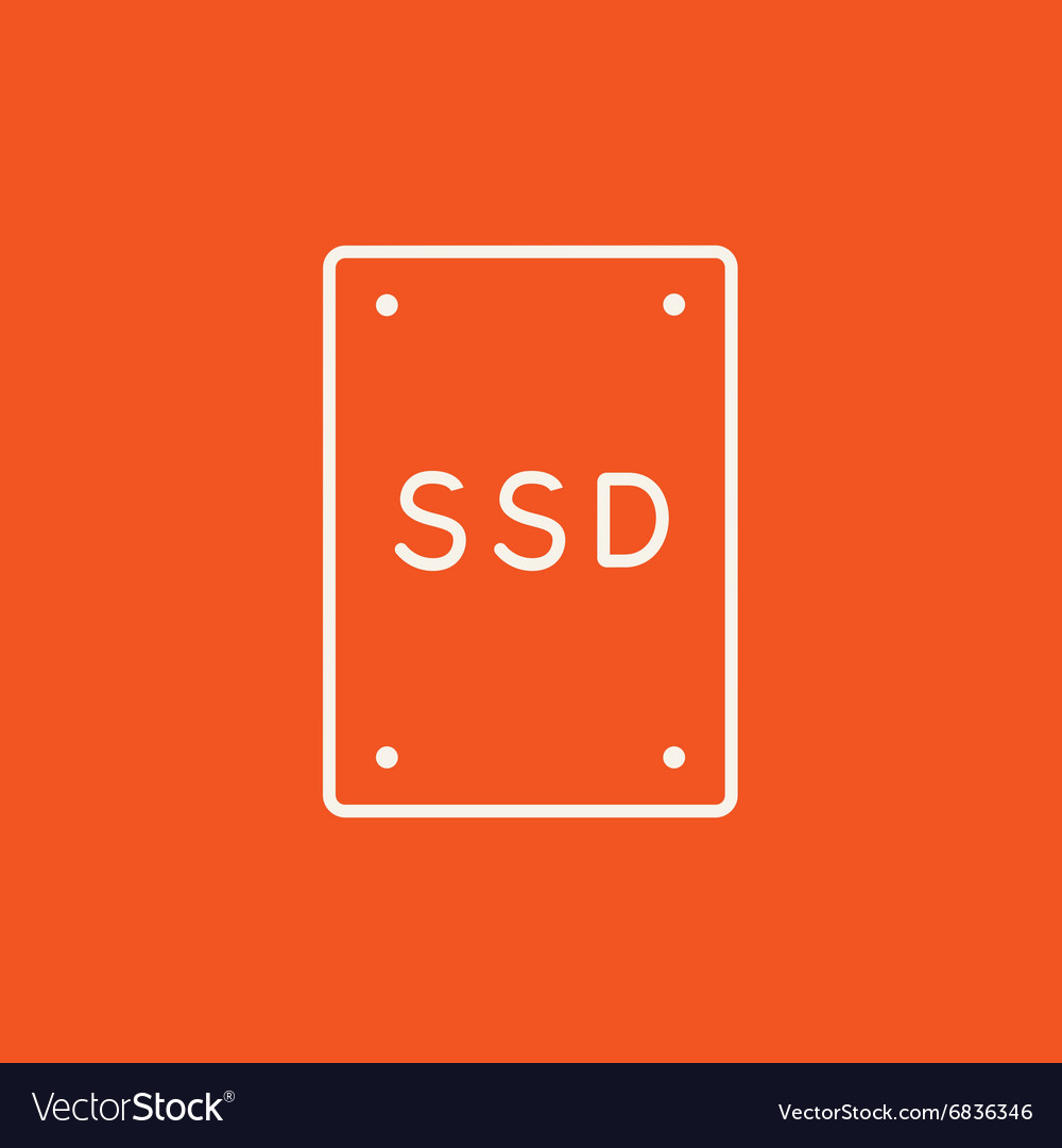Solid state drive line icon Royalty Free Vector Image