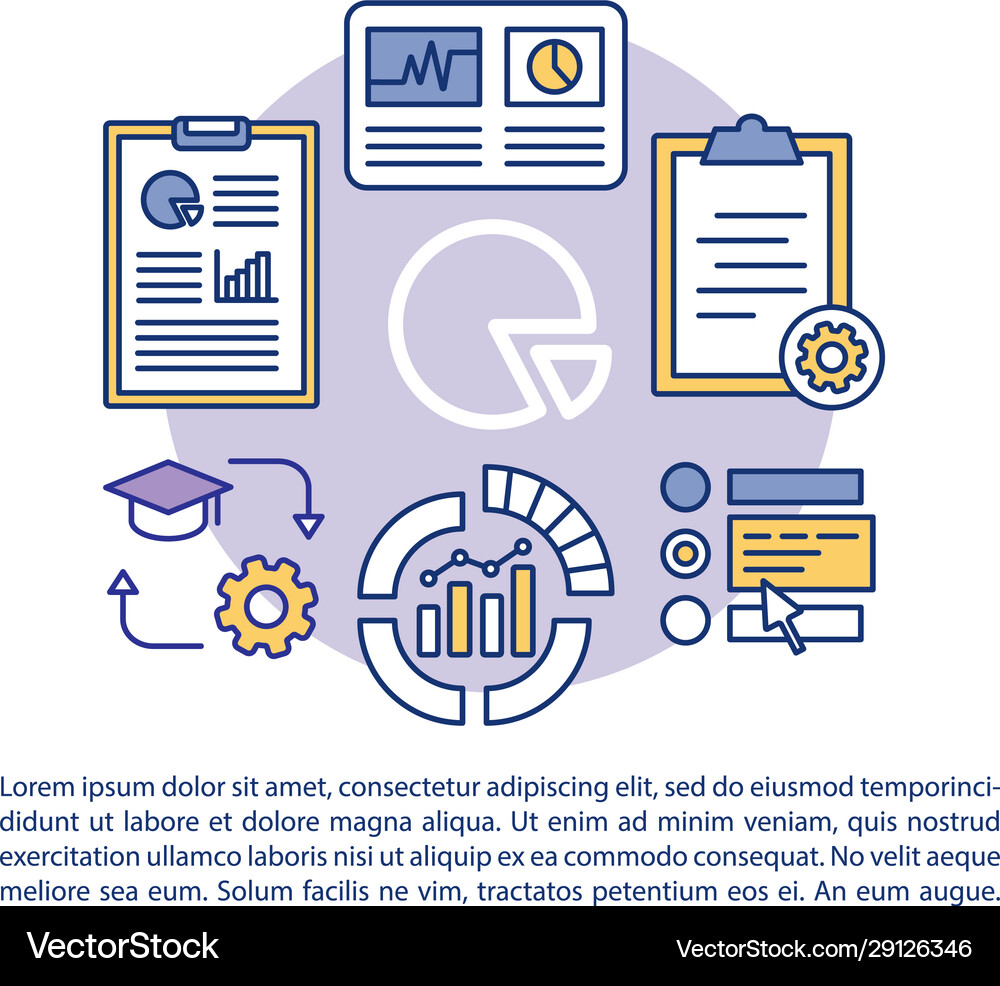 Statistics research article page template data Vector Image