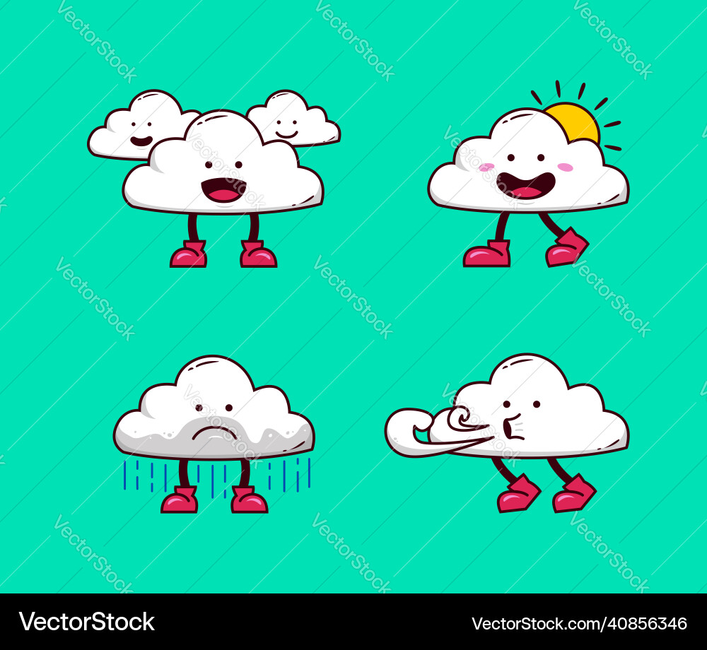 Weather forecast with cloud cartoon mascot Vector Image