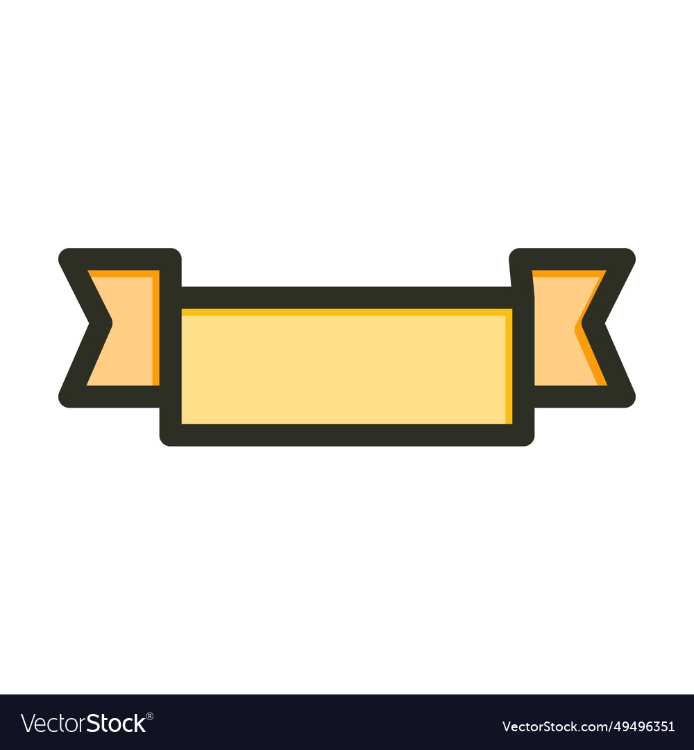 Banner thick line filled colors icon for personal Vector Image