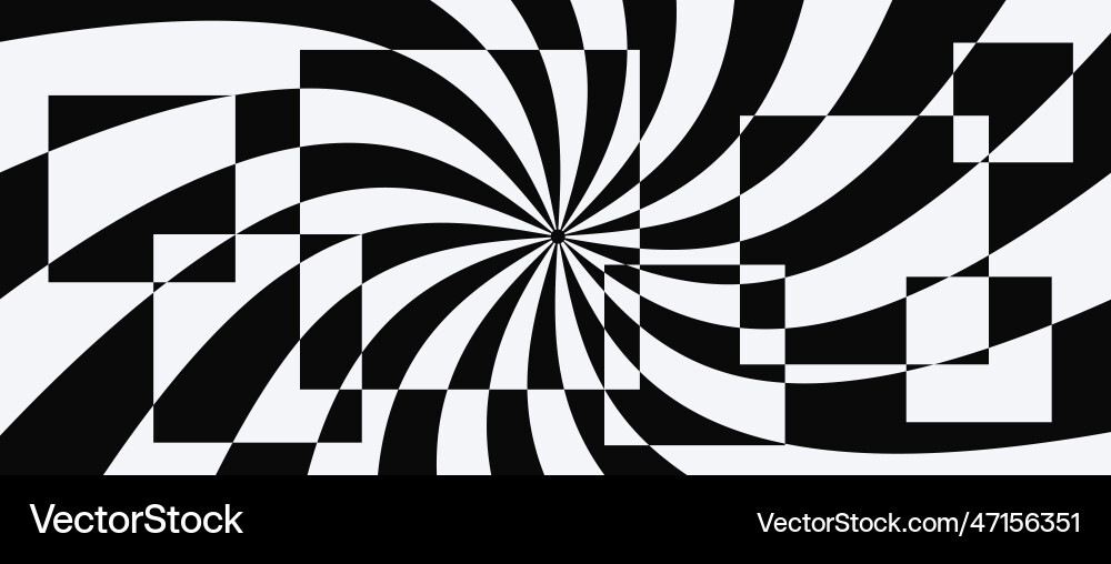 Cool op art monochrome background spiral optical Vector Image