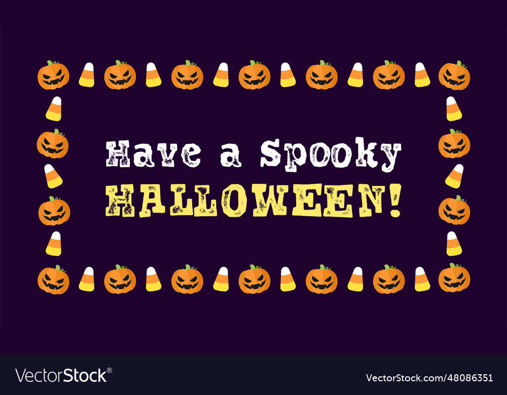 Cute rectangle halloween frame border design with Vector Image