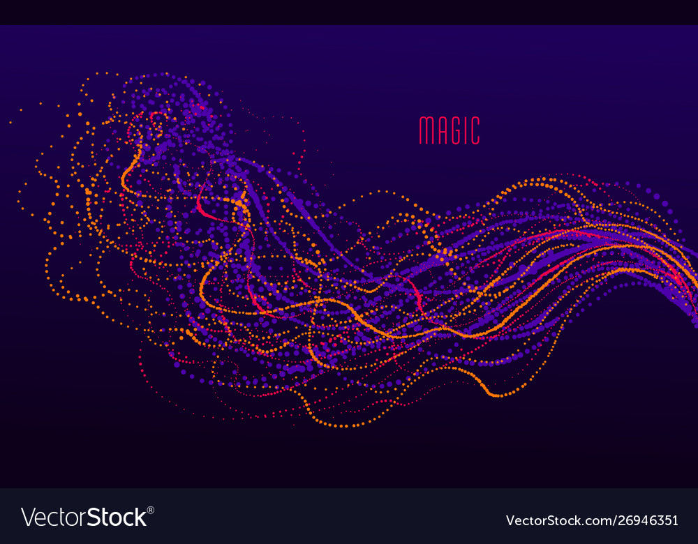 Dots Particles Flowing Array Abstract Background Vector Image