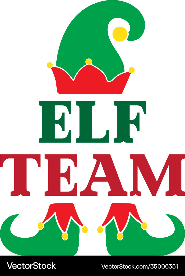 Elf team christmas christmas isolated Royalty Free Vector