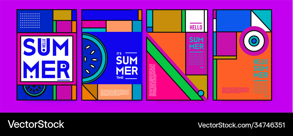 Flat design colorful summer background banner Vector Image