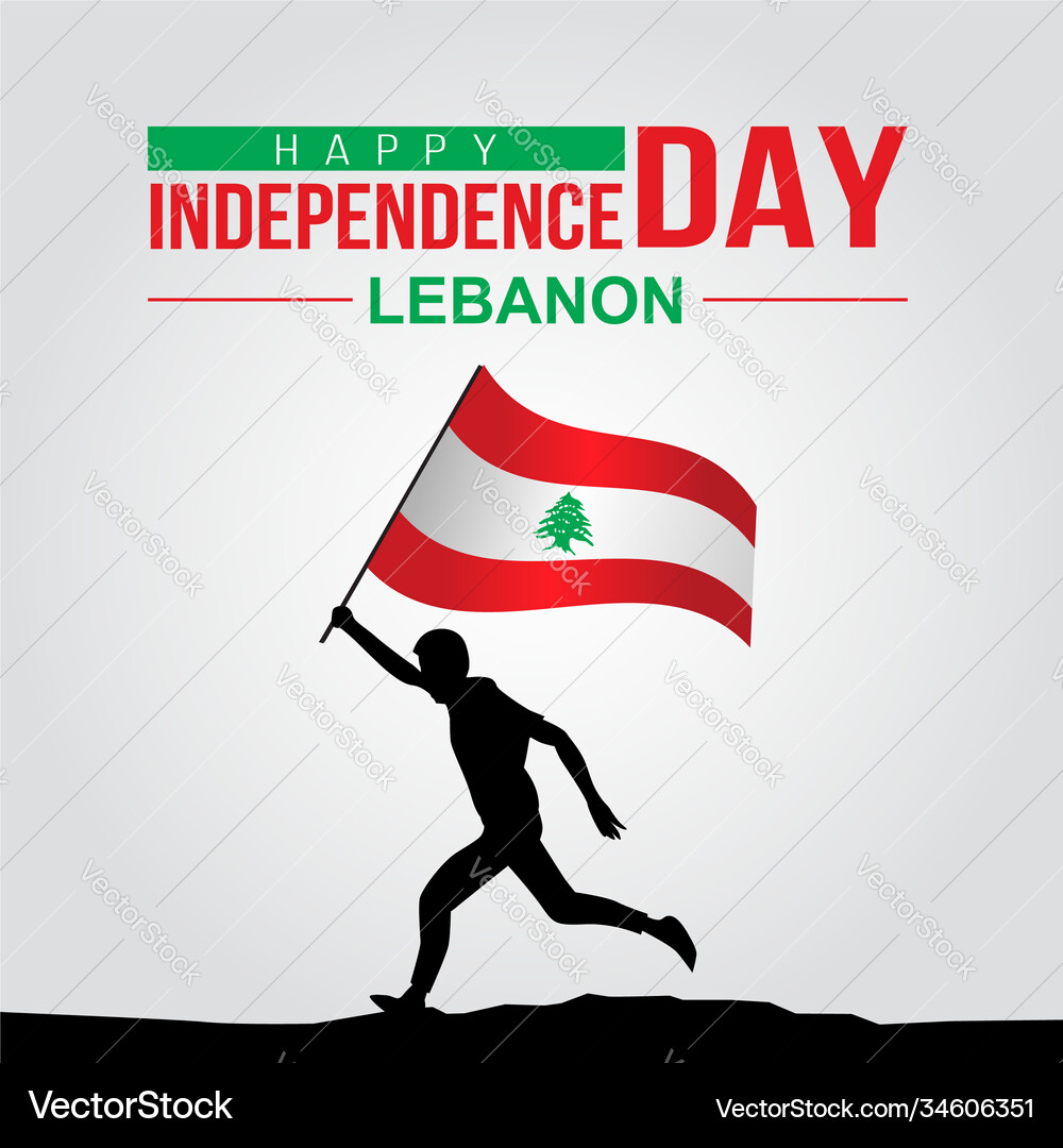Happy independence day lebanon template design Vector Image
