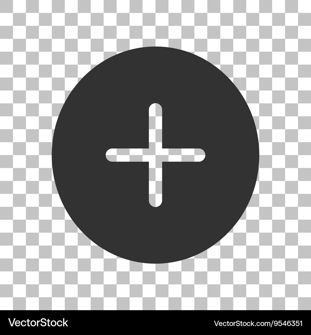 Positive symbol plus sign dark gray icon Vector Image