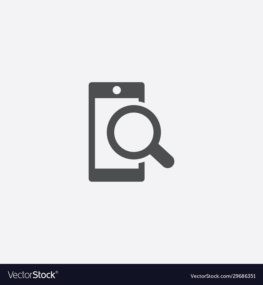 Smartphone search icon Royalty Free Vector Image