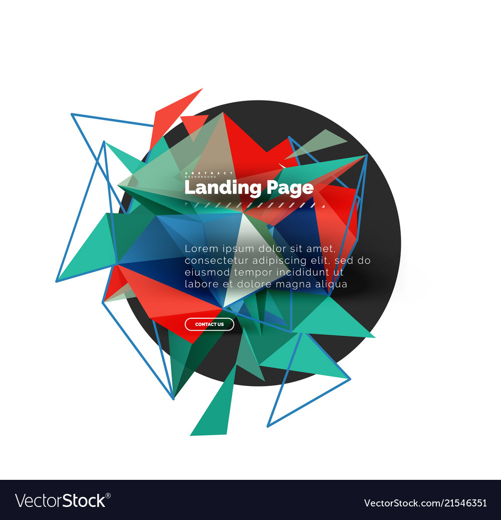 Triangular design abstract background landing Vector Image