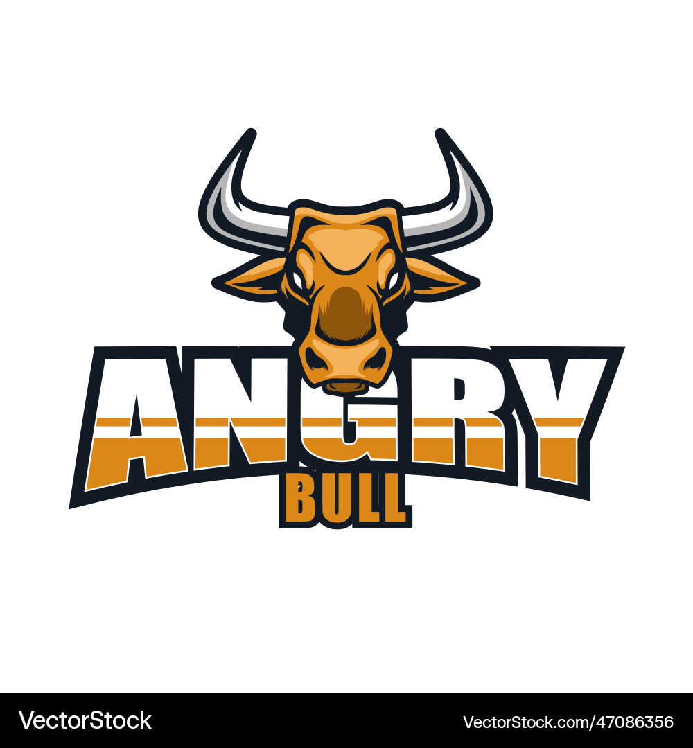 Angry bull sport logo Royalty Free Vector Image