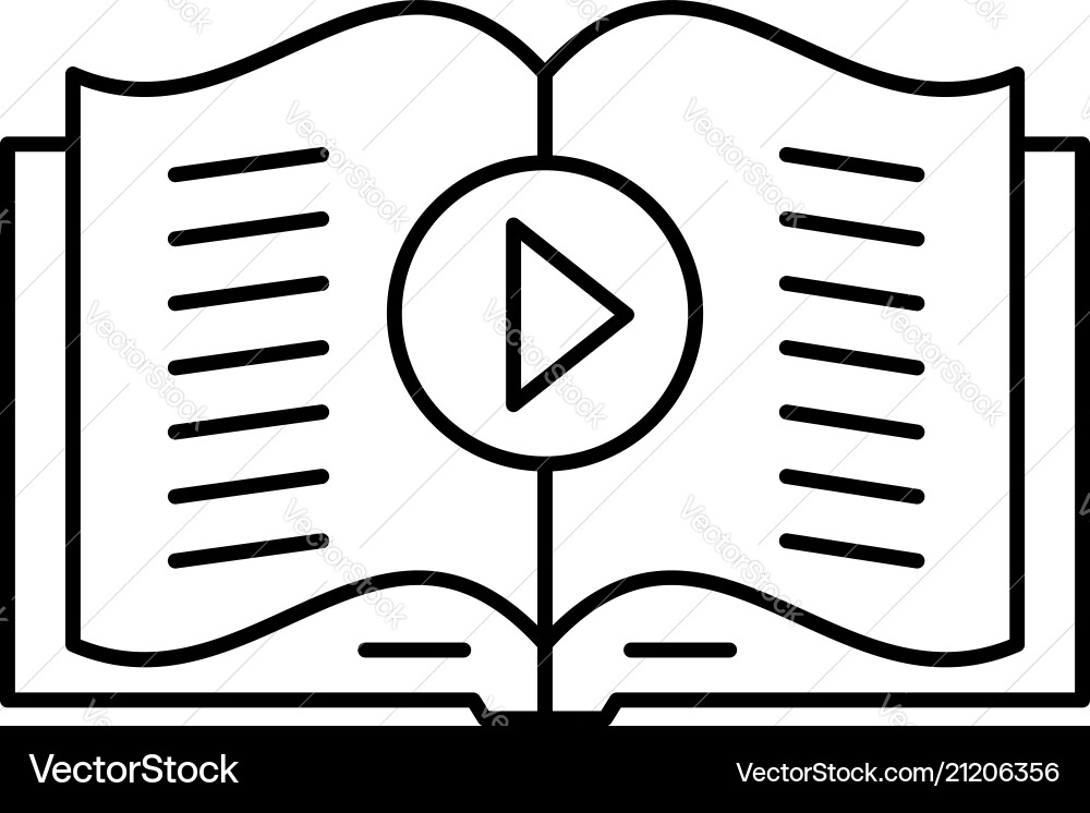 Audio book play icon outline style Royalty Free Vector Image