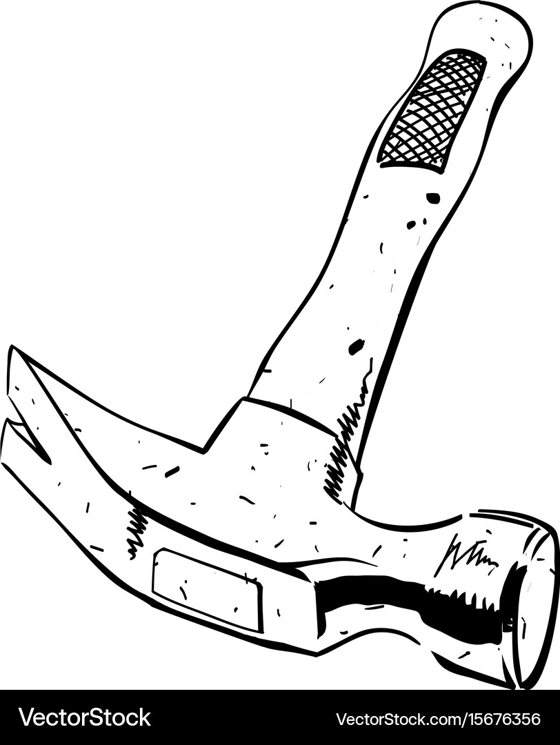 Cartoon image of hammer Royalty Free Vector Image