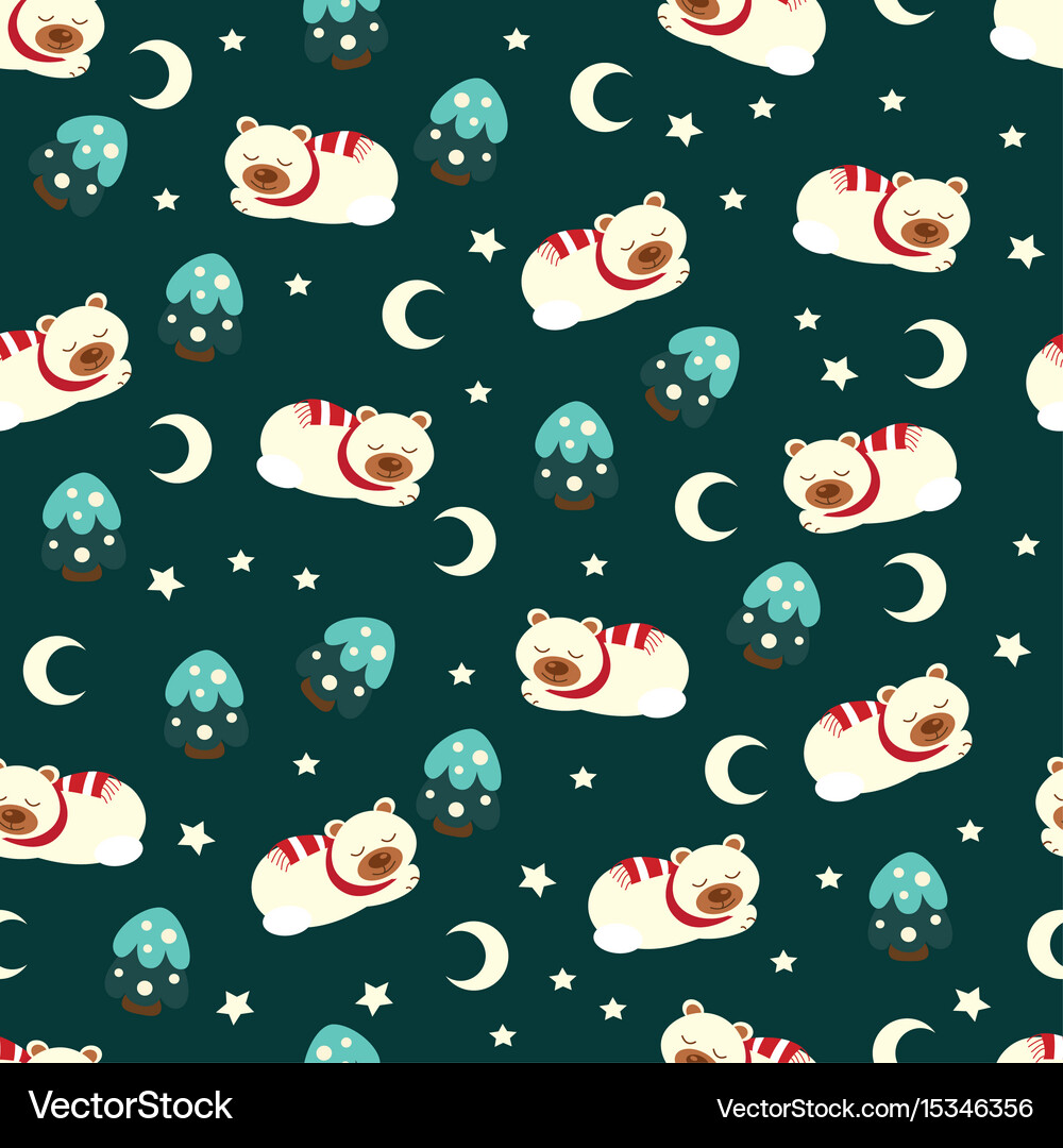 Christmas seamless pattern with bears Royalty Free Vector
