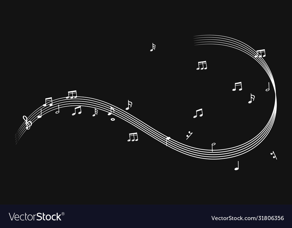 Doodle music notes pattern background abstract Vector Image