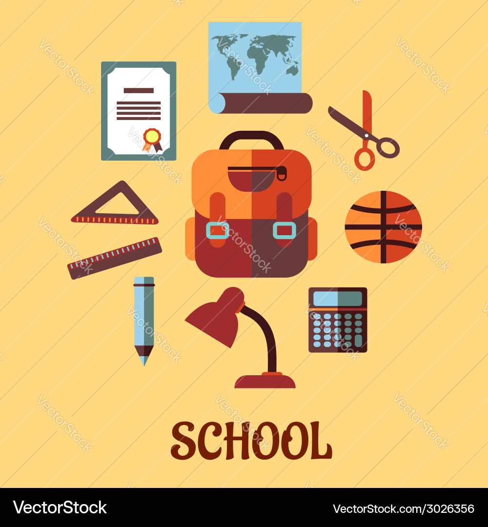 Infographic school education in flat design Vector Image